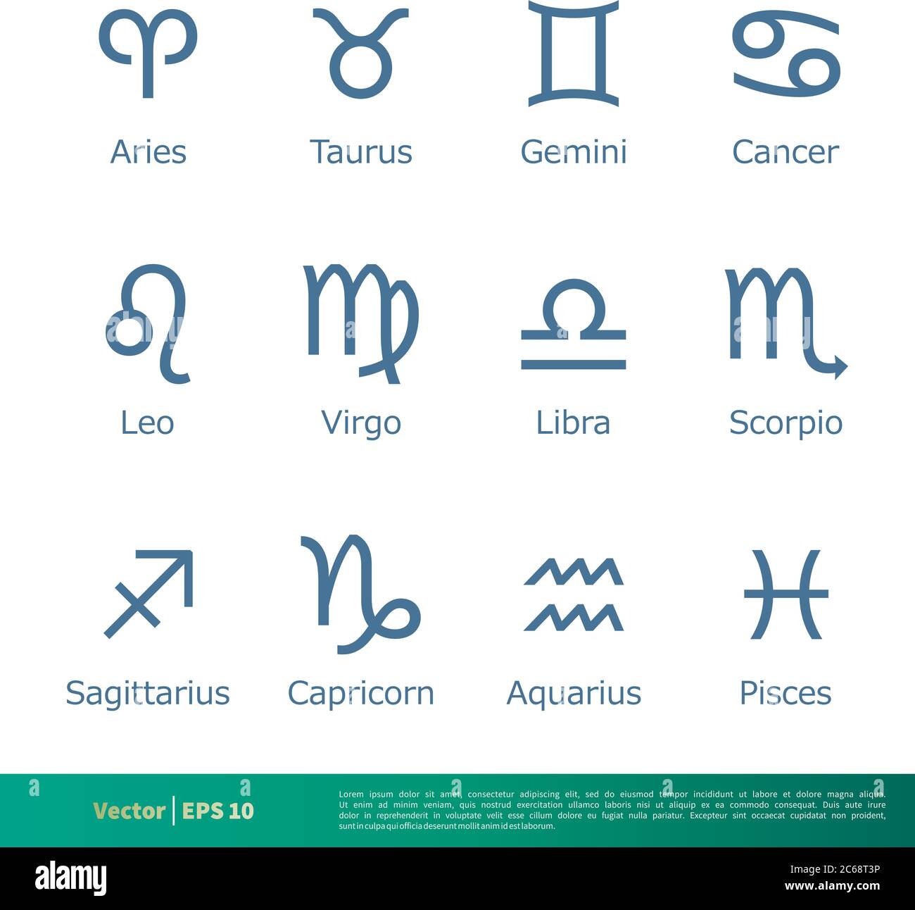 Zodiac Sign Icon Vector Logo Template Illustration Design. Editable ...