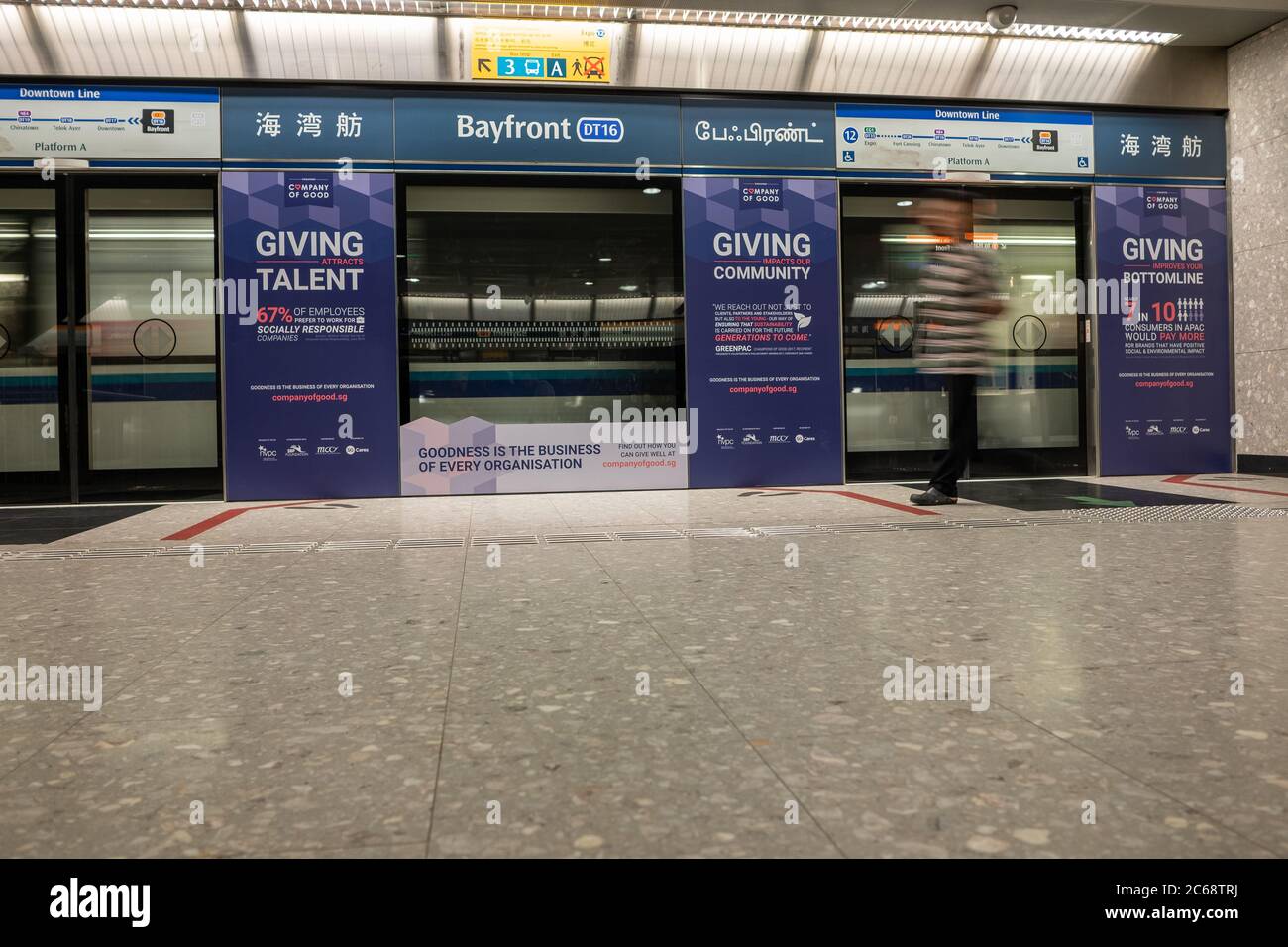 SINGAPORE CITY SINGAPORE: FEBRUARY 12 2020: Singapore Bayfront MRT ...