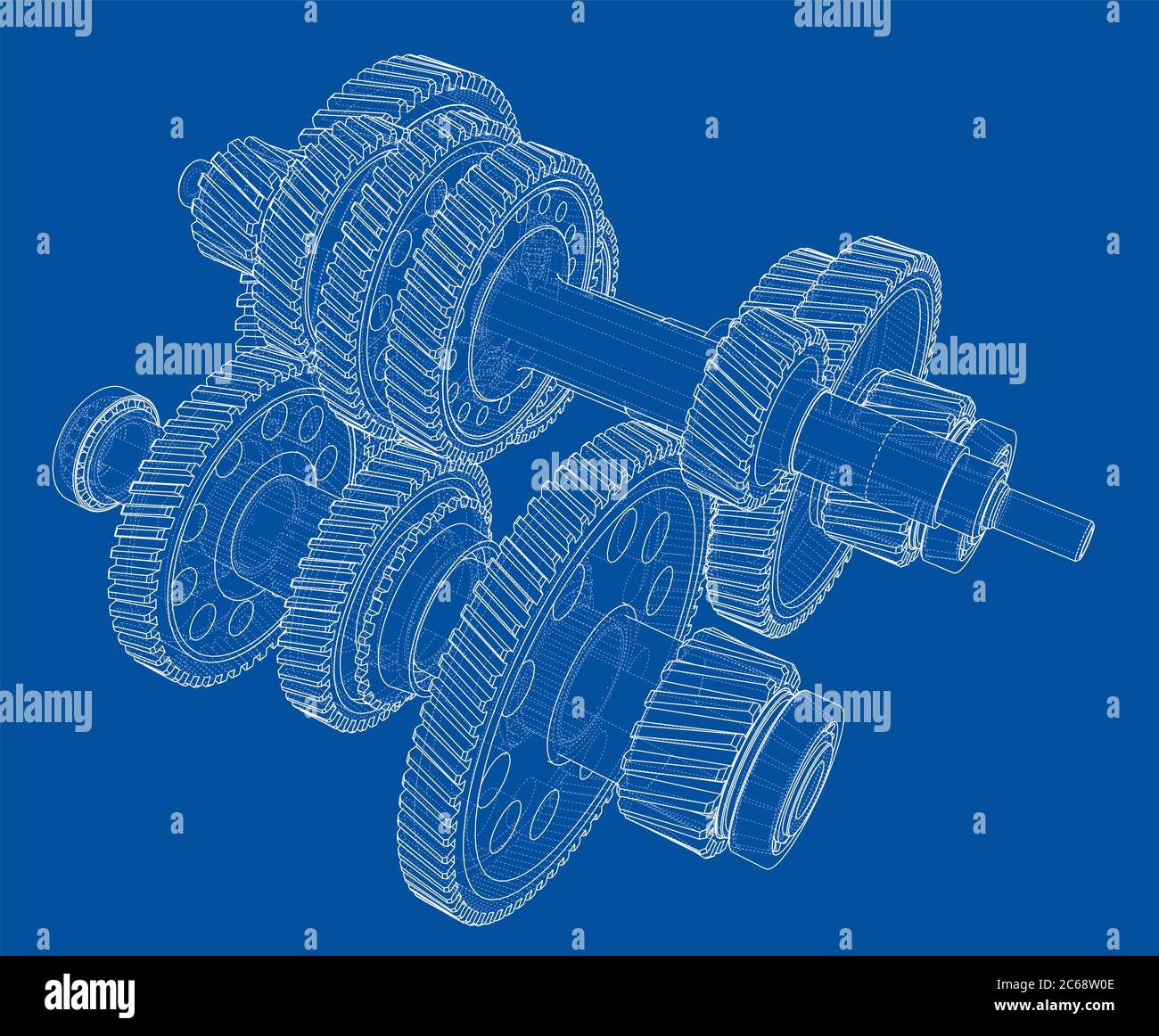 Outline gearbox concept. 3D illustration Stock Photo - Alamy