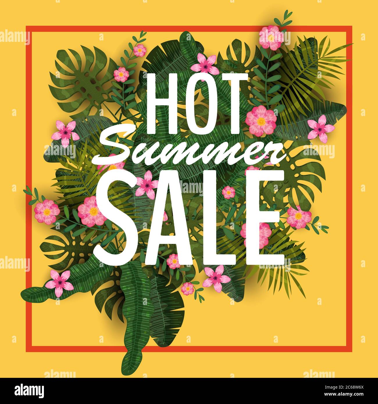 Design of a banner with a logo of hot summer sale. Offer for promotion ...