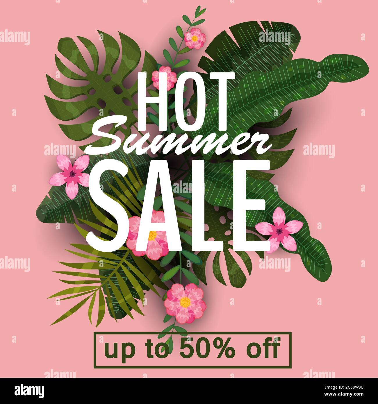 Design of a banner with a logo of hot summer sale. Offer for promotion ...