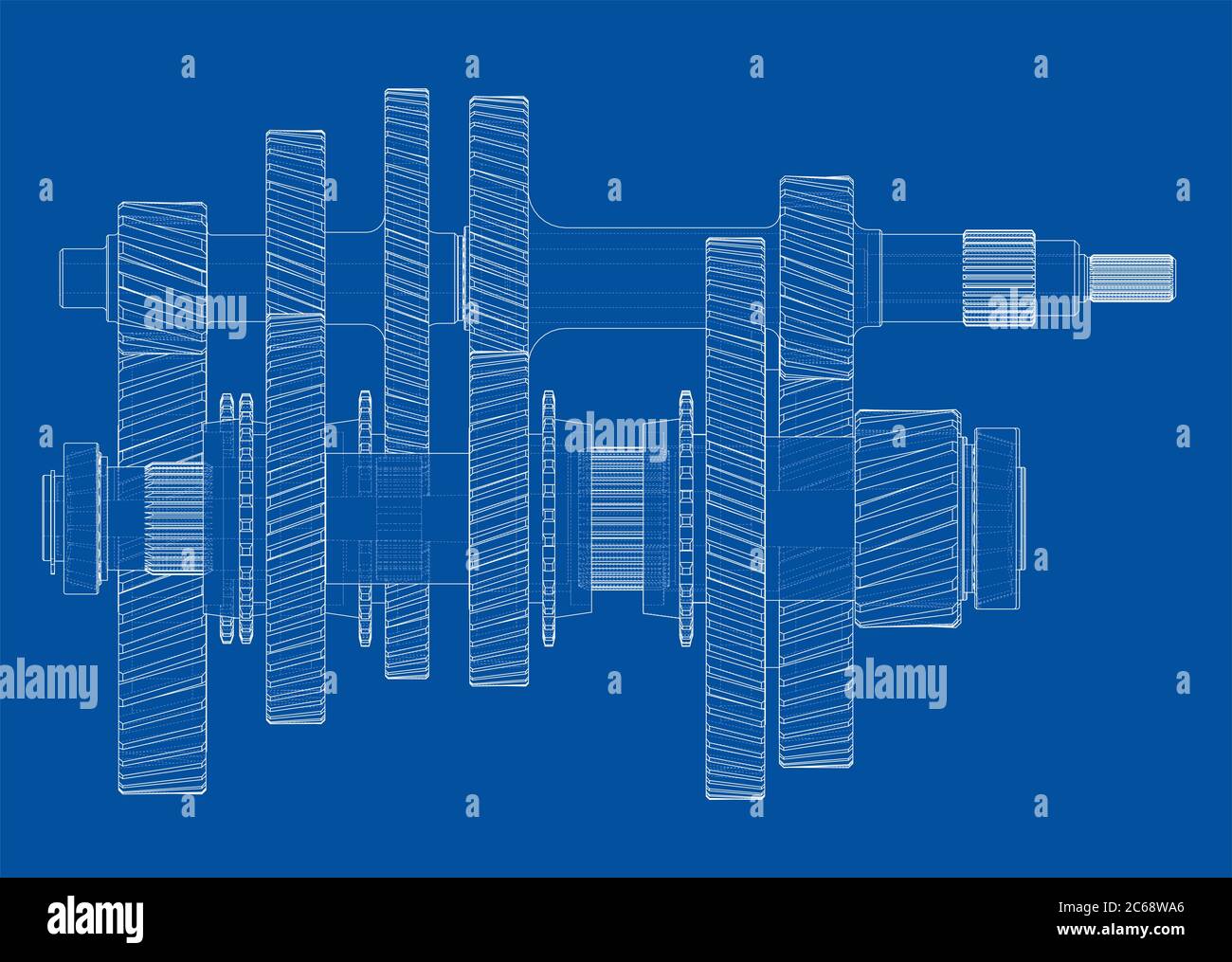 Outline gearbox concept. 3D illustration Stock Photo - Alamy