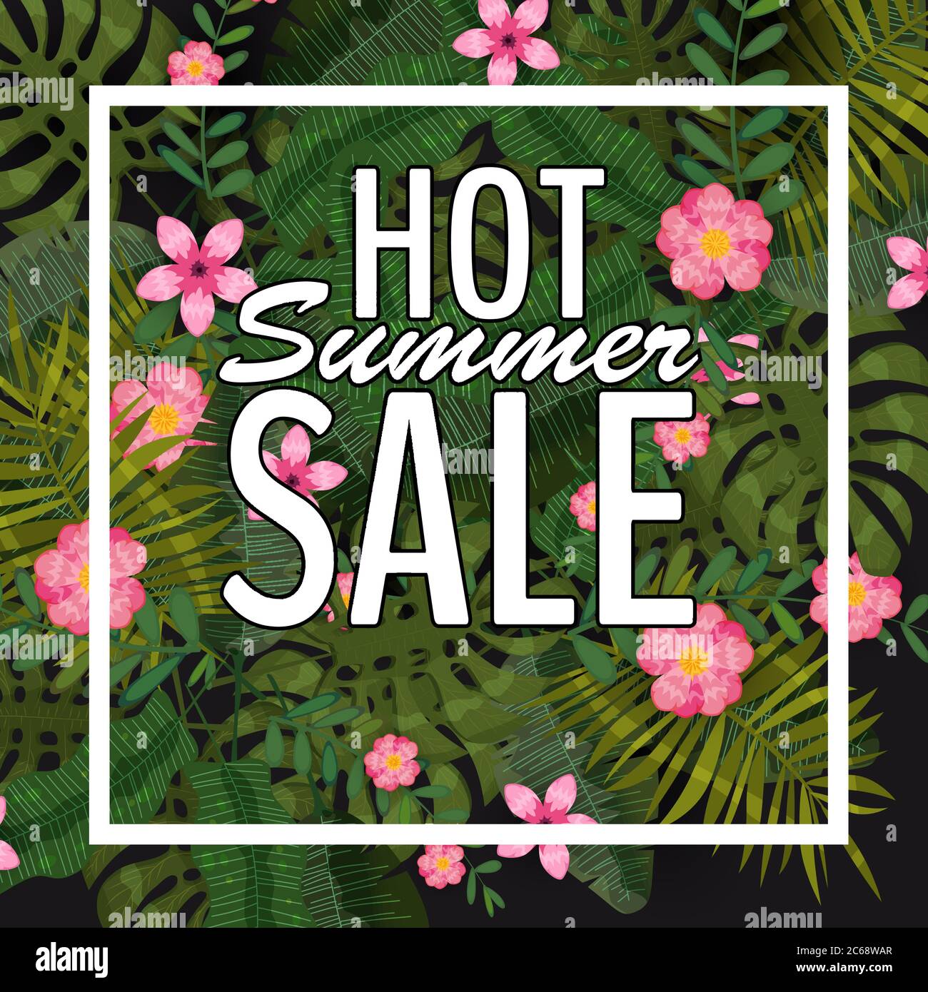 Design of a banner with a logo of hot summer sale. Offer for promotion ...