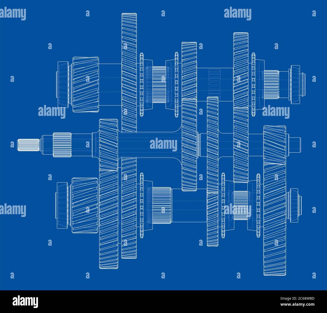 Outline gearbox concept. 3D illustration Stock Photo - Alamy