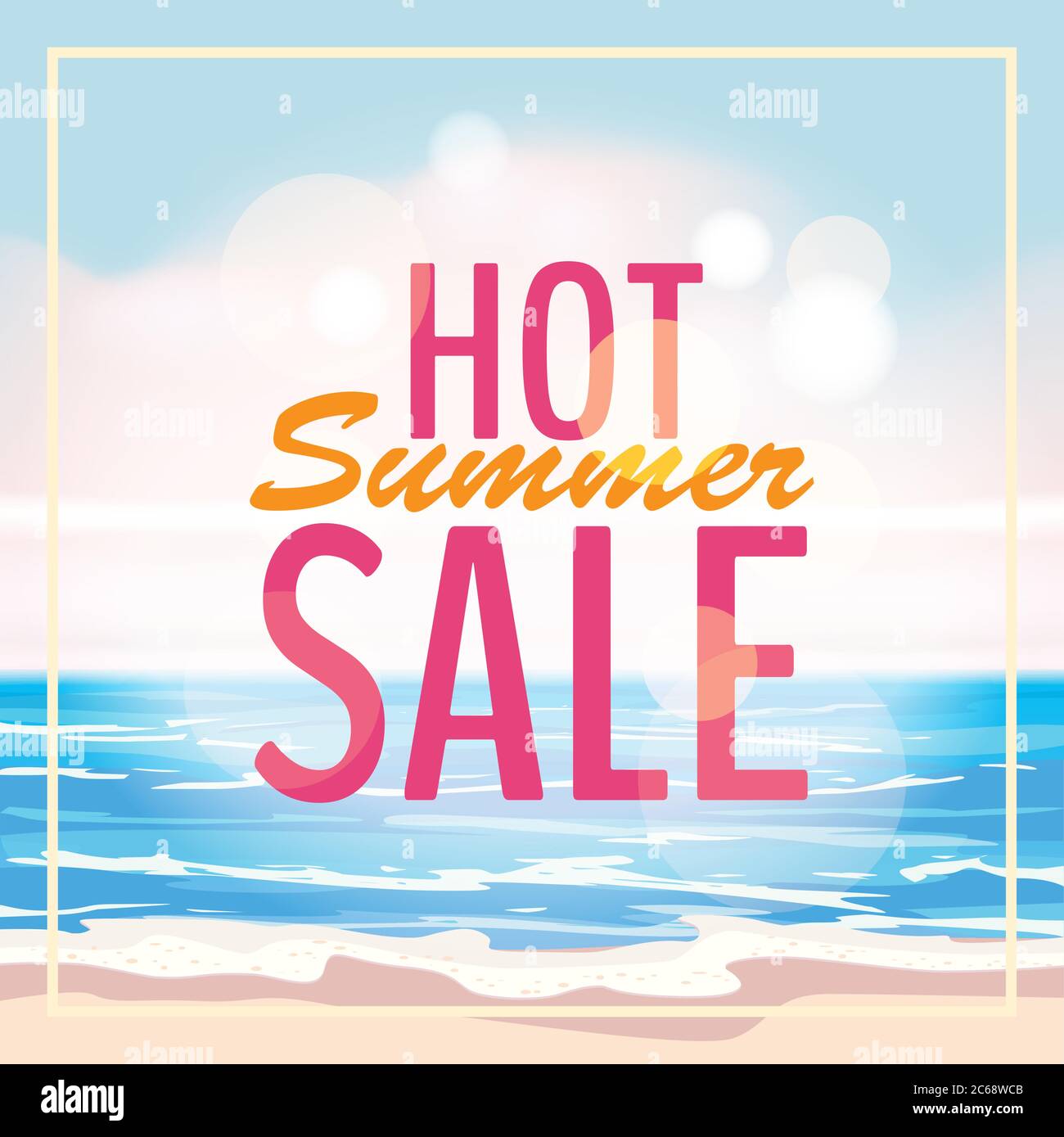 Advertisement about the summer sale on background with beautiful ...