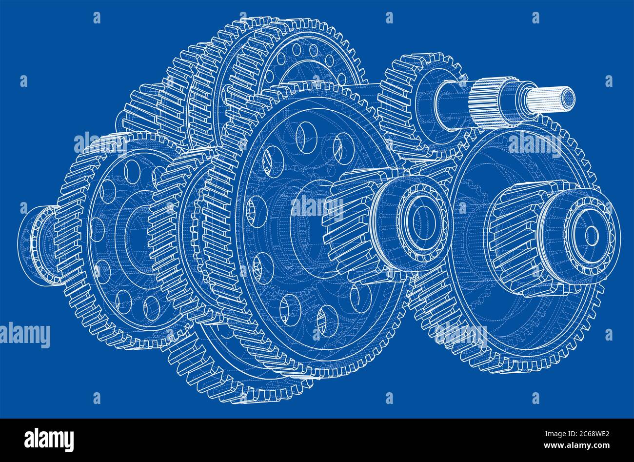 Outline gearbox concept. 3D illustration Stock Photo - Alamy