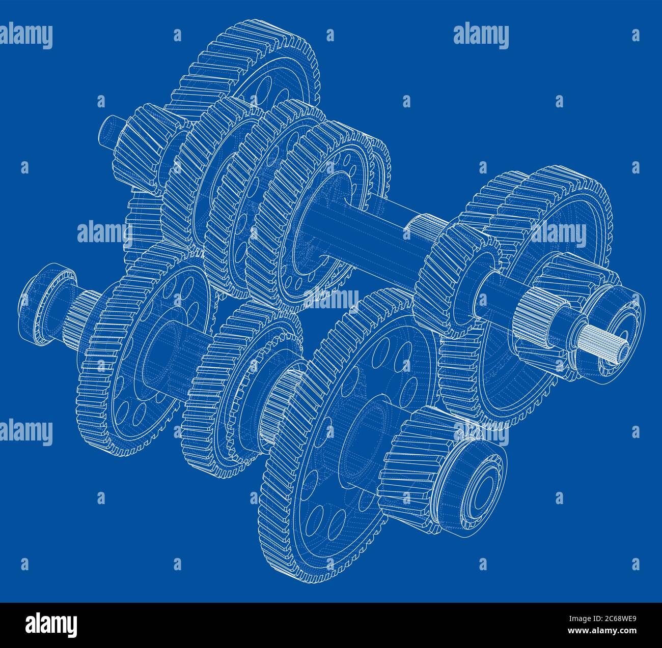 Outline gearbox concept. 3D illustration Stock Photo - Alamy