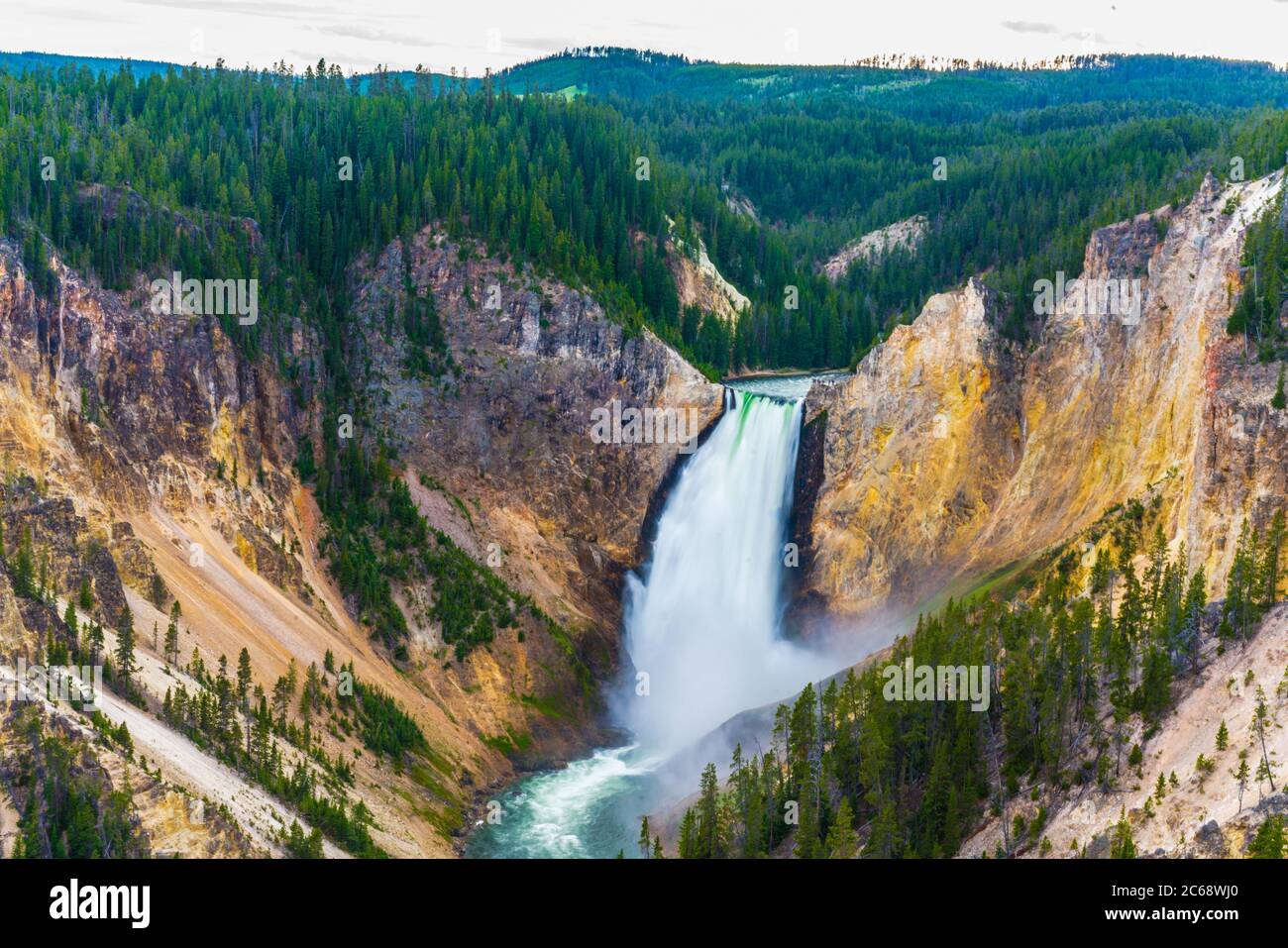 The lower fall in Yellowstone National Park, Wyoming, USA Stock Photo ...