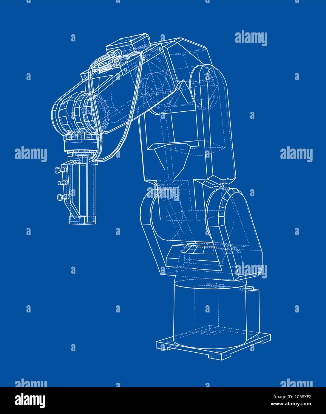 3D outline Robotic arm. 3D illustration Stock Photo - Alamy