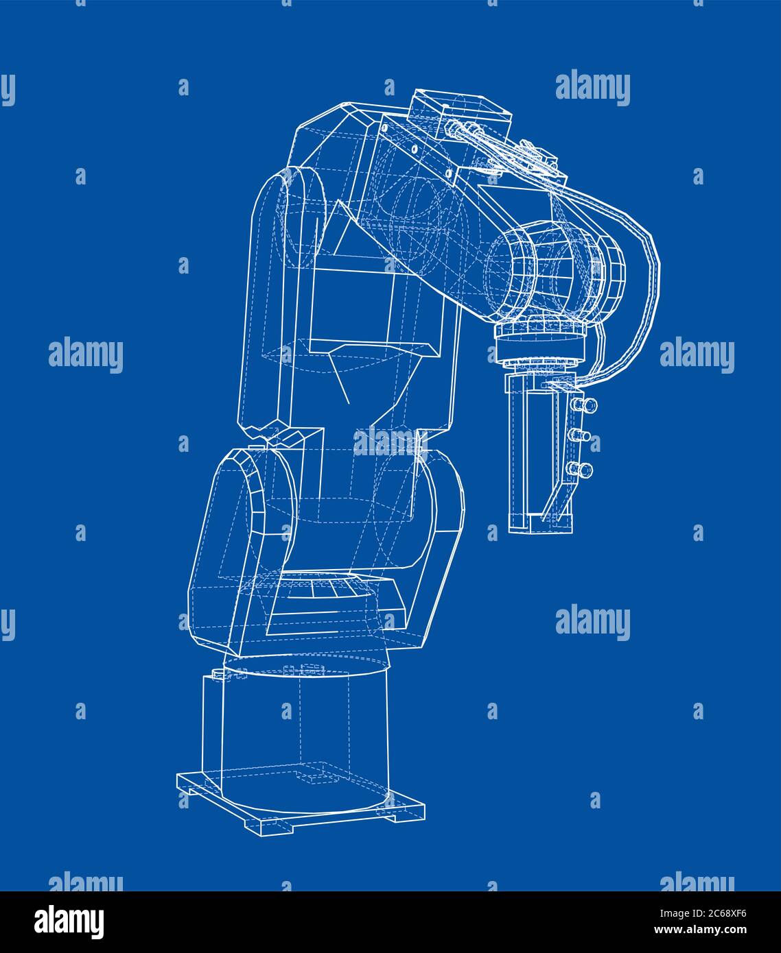 3D outline Robotic arm. 3D illustration Stock Photo - Alamy