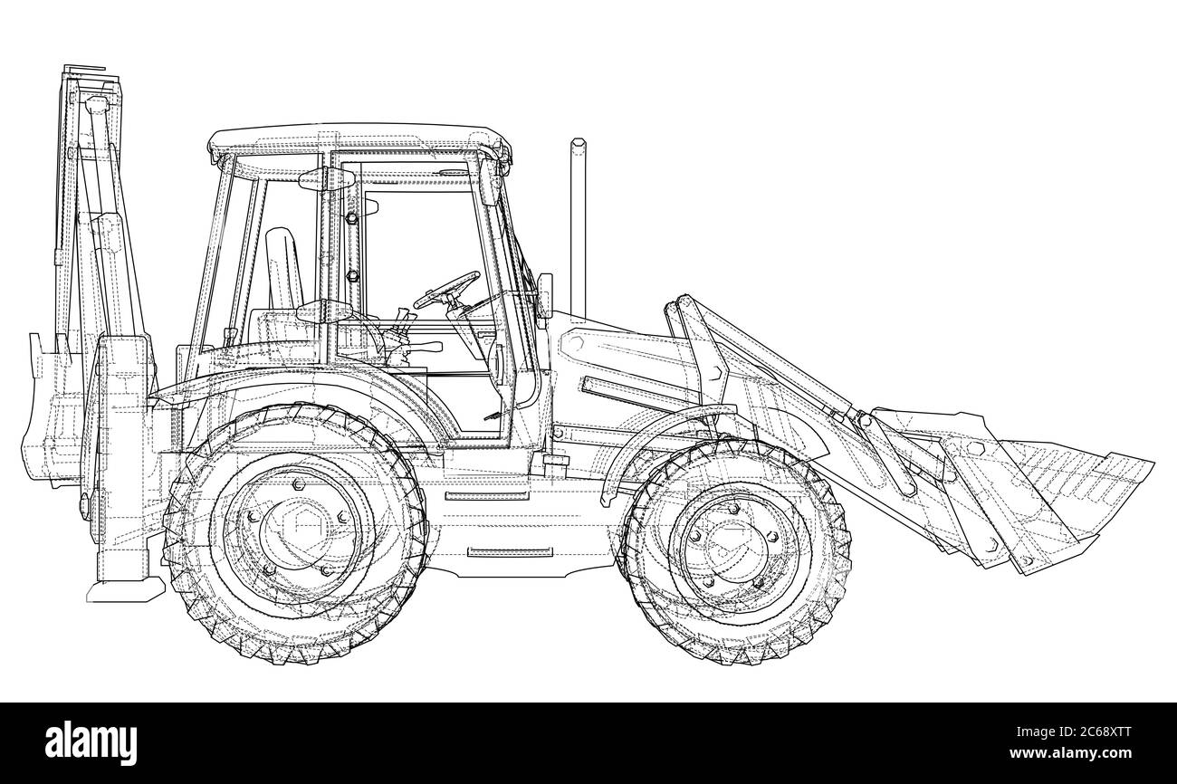 Sketch of Loading Shovel with Back Actor Stock Photo - Alamy