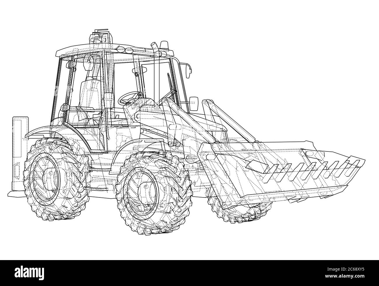 Sketch of Loading Shovel with Back Actor Stock Photo - Alamy