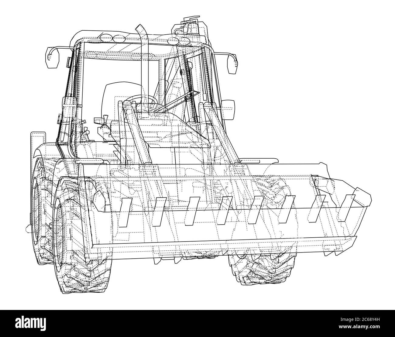 Sketch of Loading Shovel with Back Actor Stock Photo - Alamy