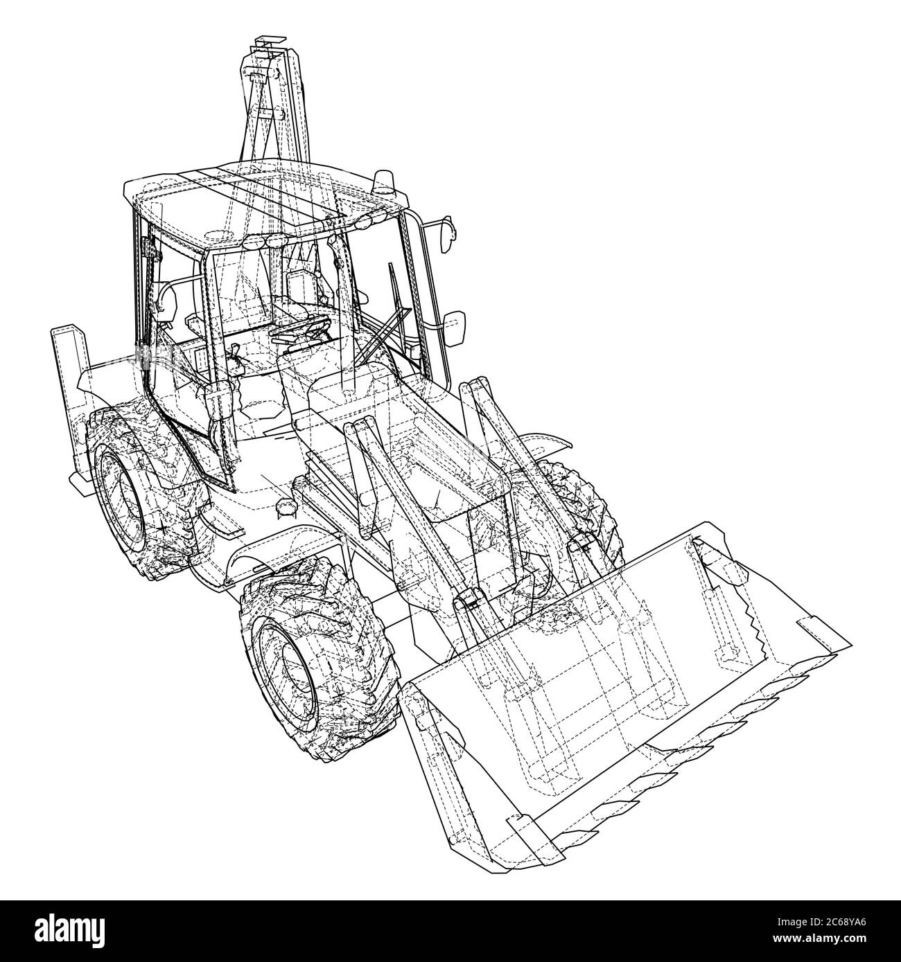 Sketch of Loading Shovel with Back Actor Stock Photo - Alamy