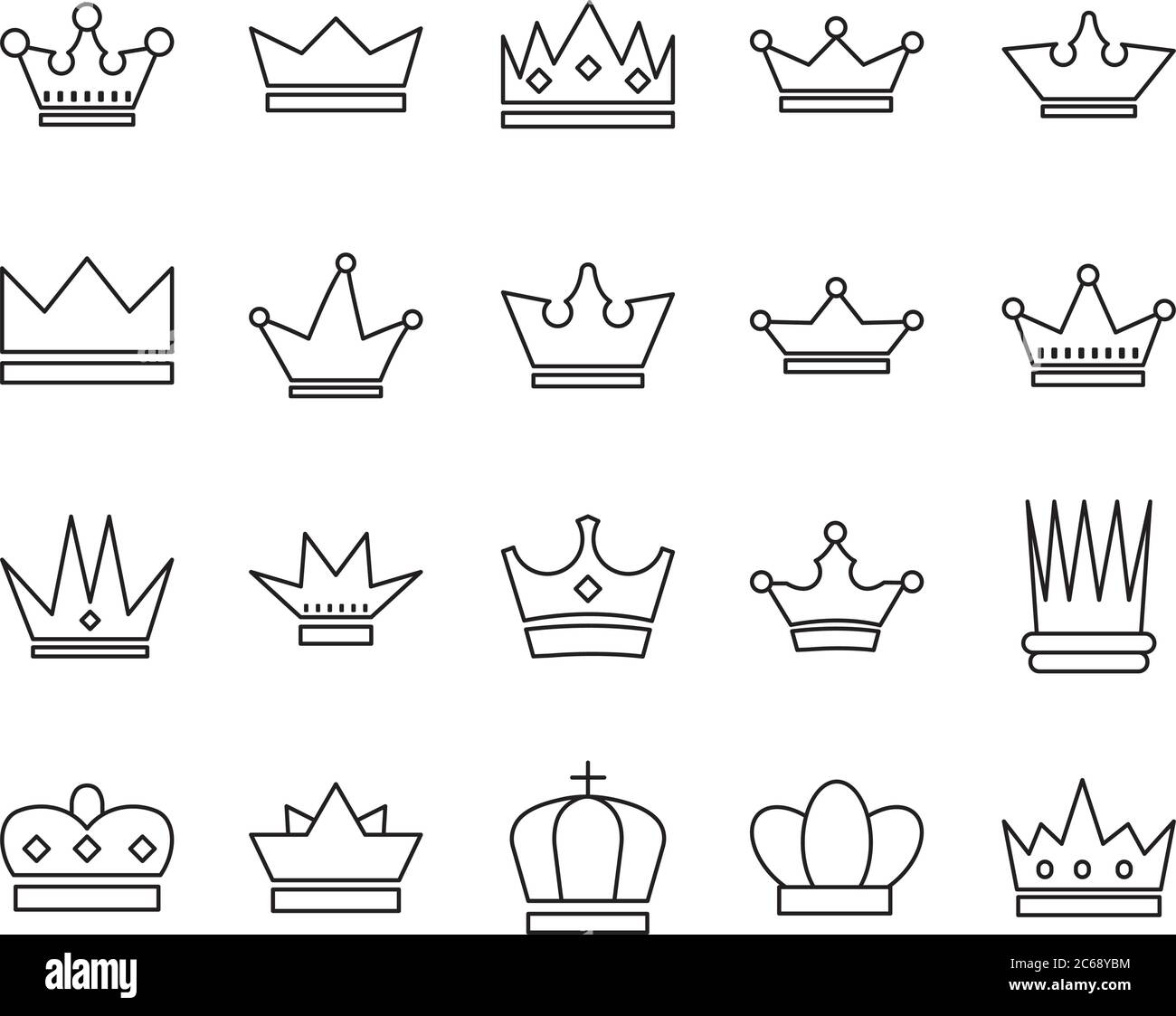 bundle of crowns royal set icons vector illustration design Stock ...