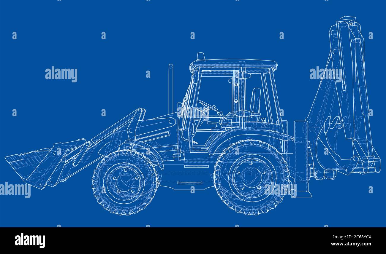 Sketch of Loading Shovel with Back Actor Stock Photo - Alamy