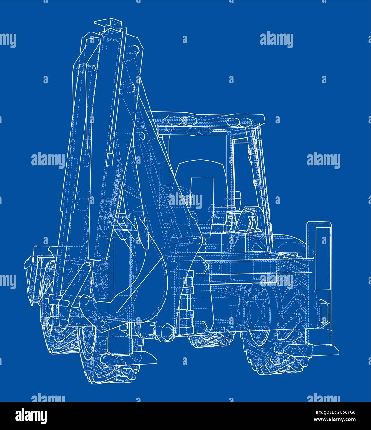 Sketch of Loading Shovel with Back Actor Stock Photo - Alamy