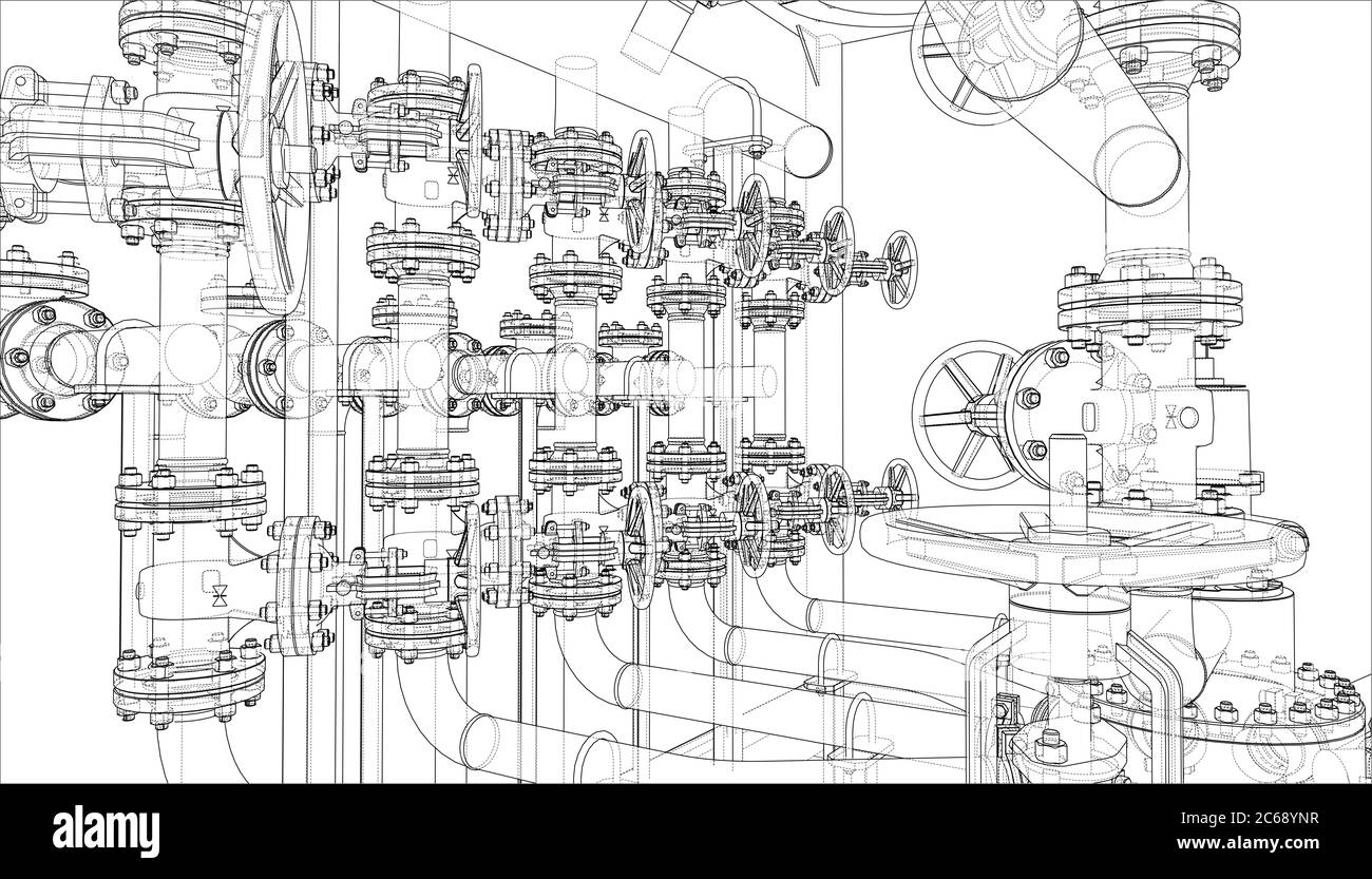 Sketch of industrial equipment Stock Photo - Alamy