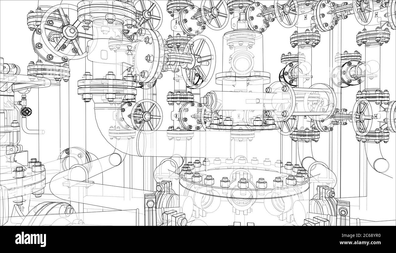 Sketch of industrial equipment Stock Photo - Alamy