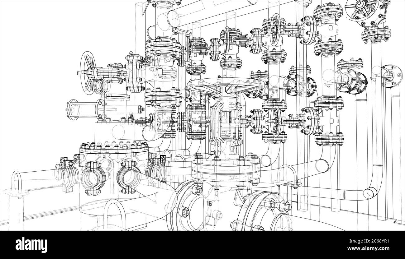 Sketch of industrial equipment Stock Photo - Alamy