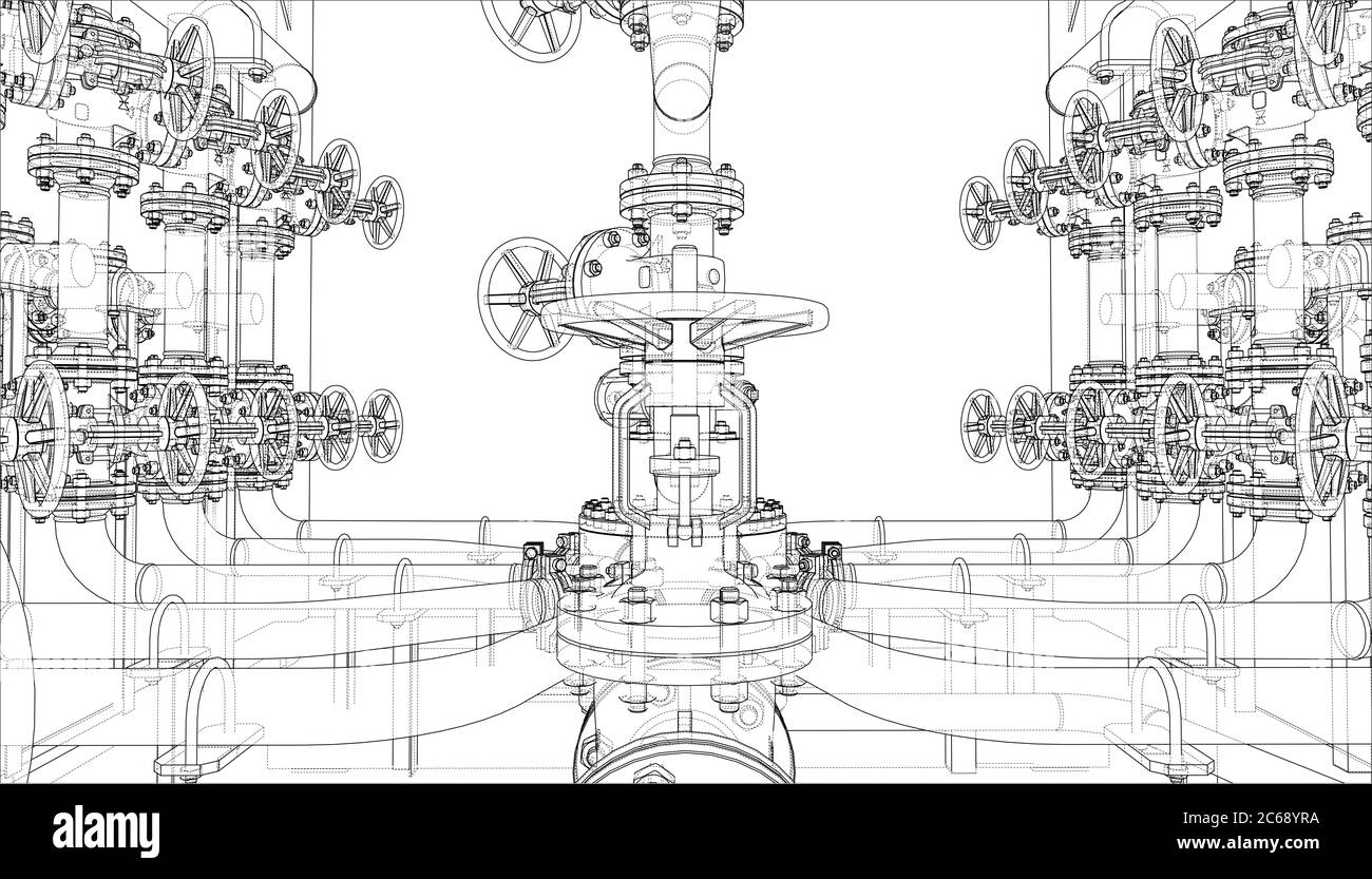 Sketch of industrial equipment Stock Photo - Alamy