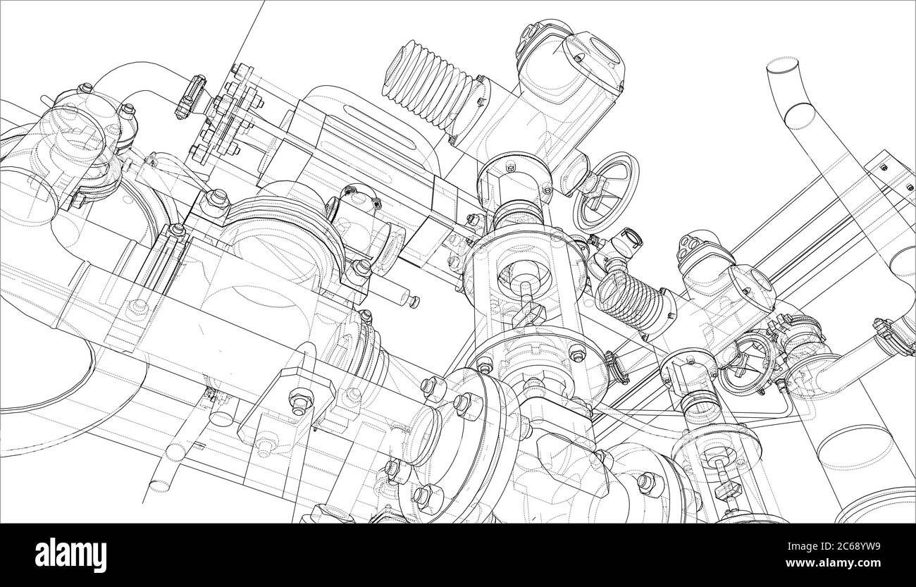 Sketch of industrial equipment Stock Photo - Alamy