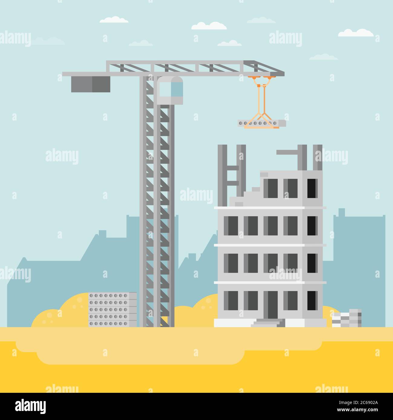 Building a house. Vector flat illustration Stock Vector Image & Art - Alamy