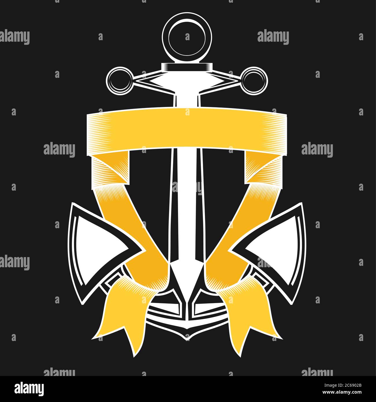 Nautical anchor with ribbon Stock Vector Image & Art - Alamy