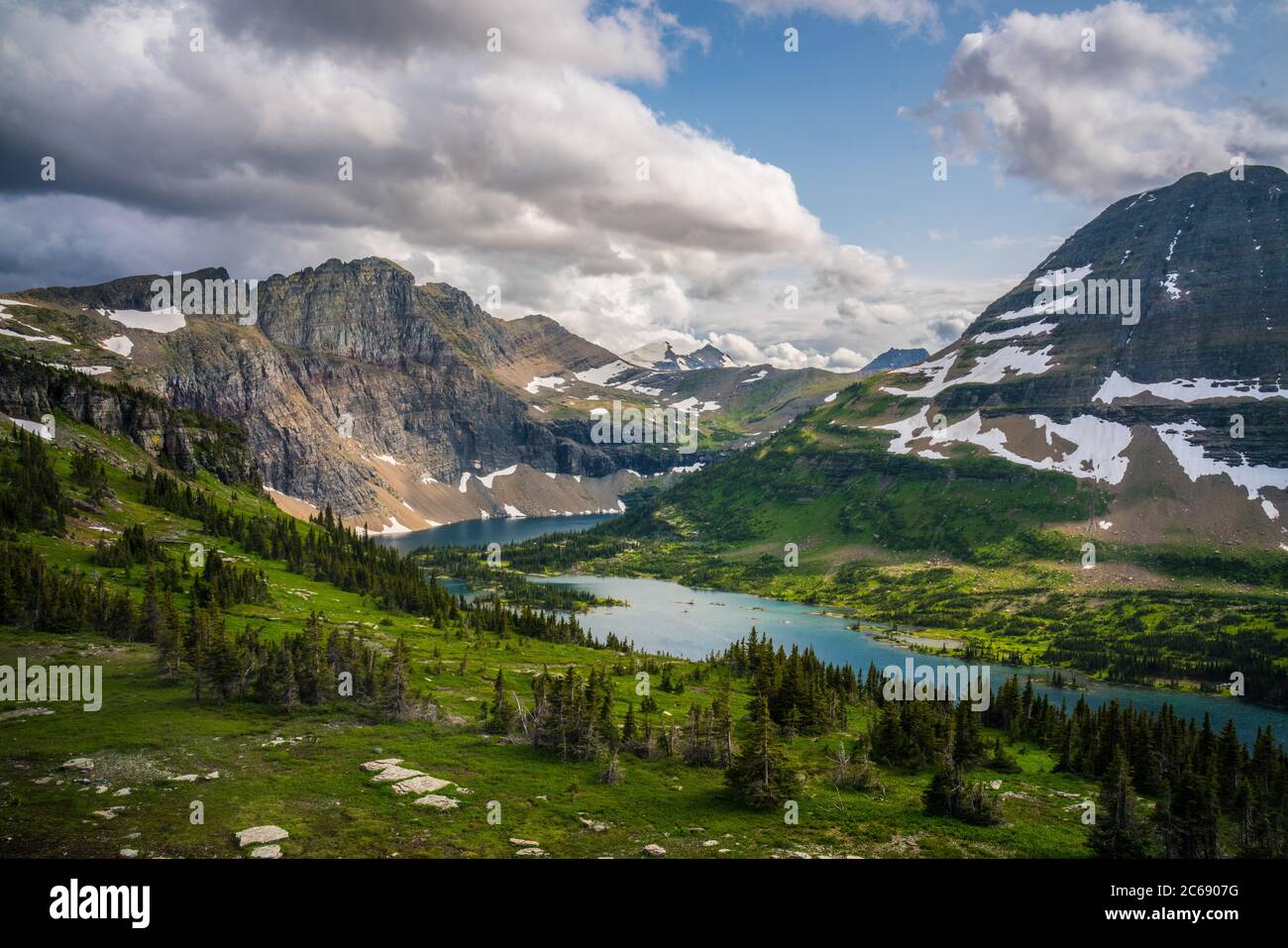 The hidden lake in Glacier National Park, in Montana Stock Photo - Alamy
