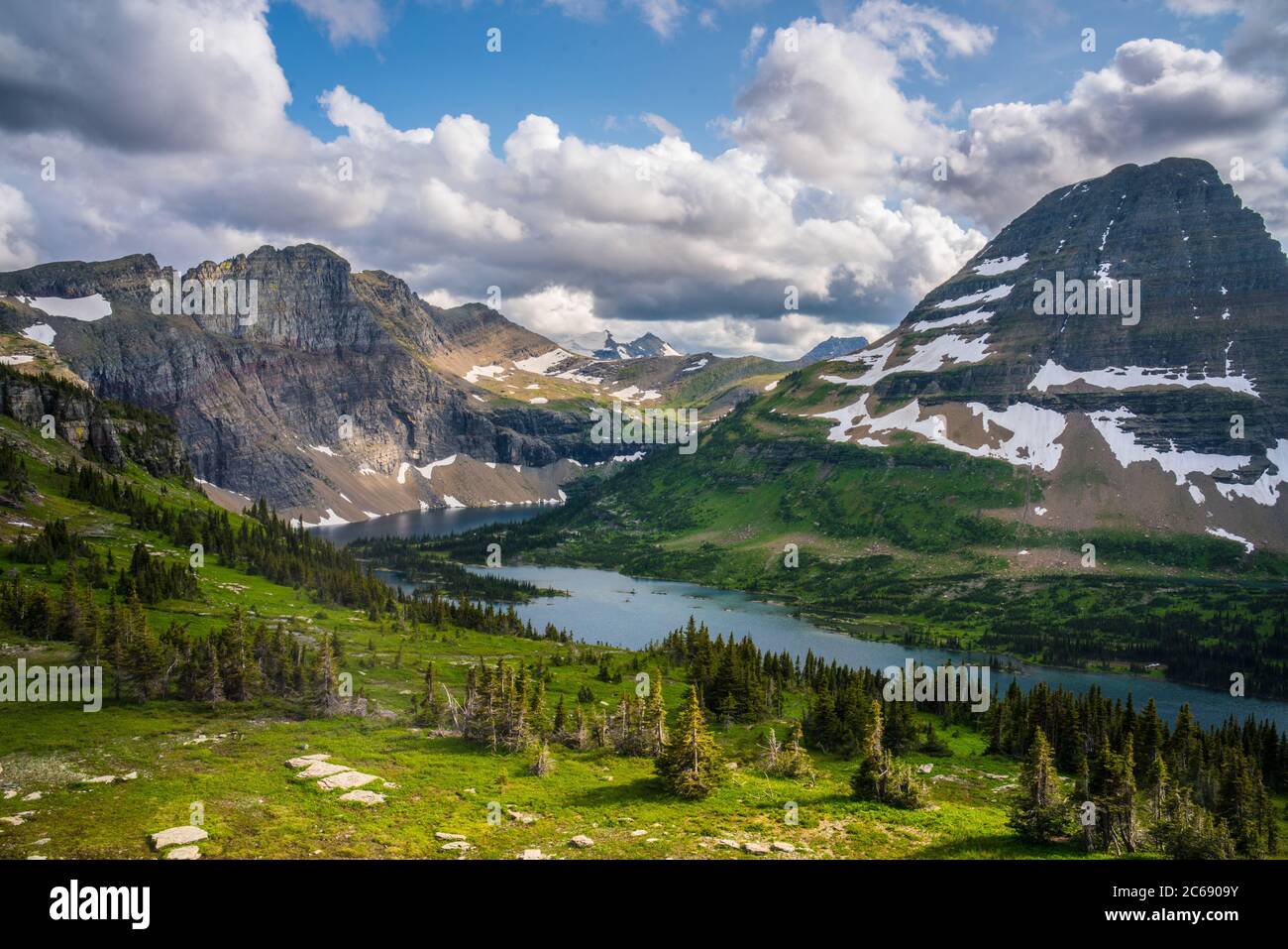 The hidden lake in Glacier National Park, in Montana Stock Photo - Alamy