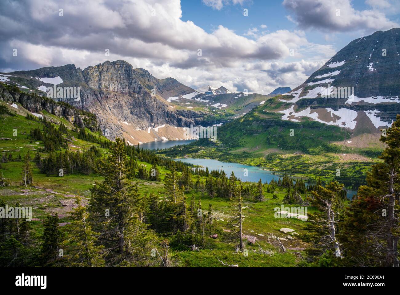 The hidden lake in Glacier National Park, in Montana Stock Photo - Alamy