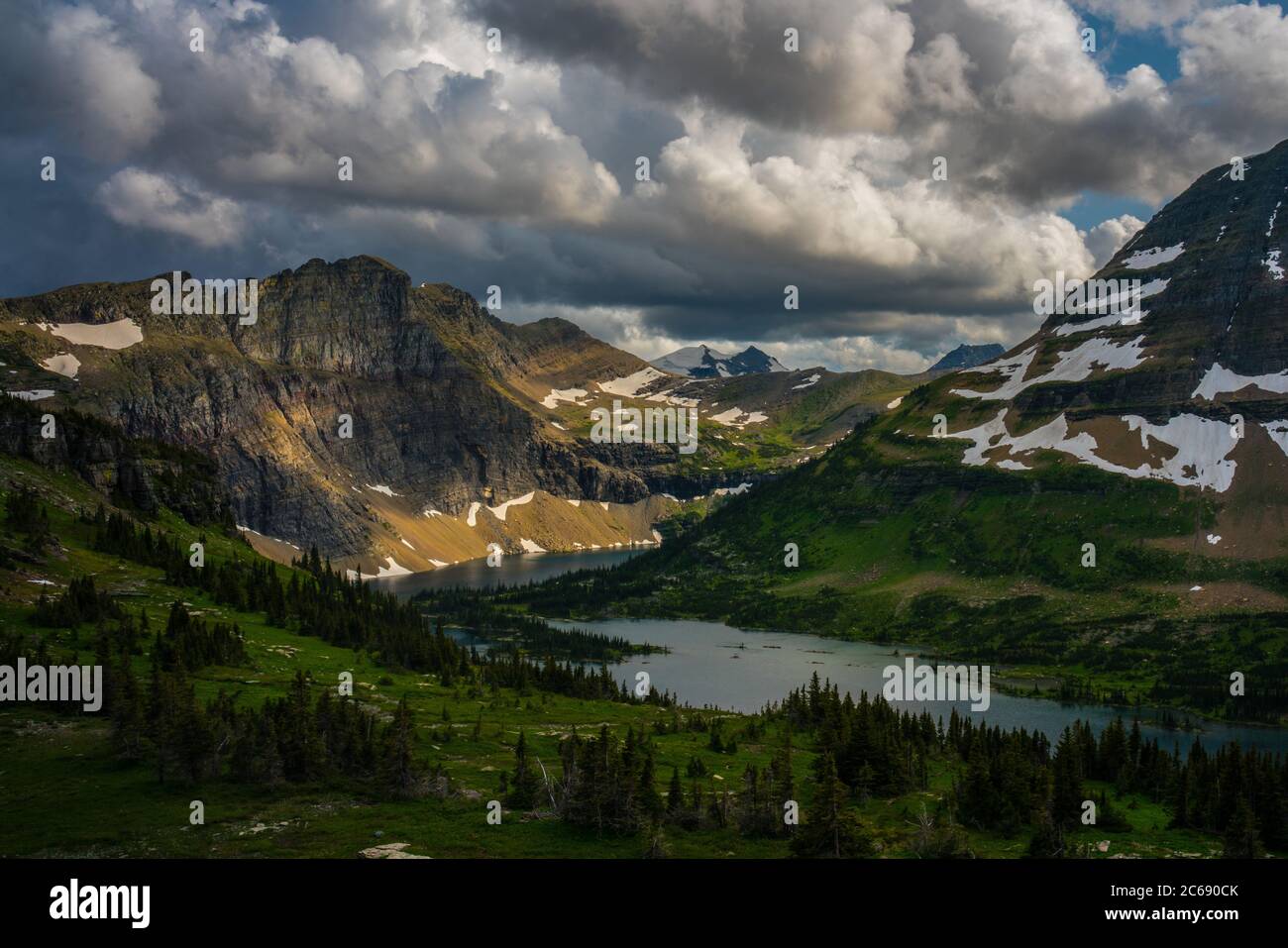 The hidden lake in Glacier National Park, in Montana Stock Photo - Alamy
