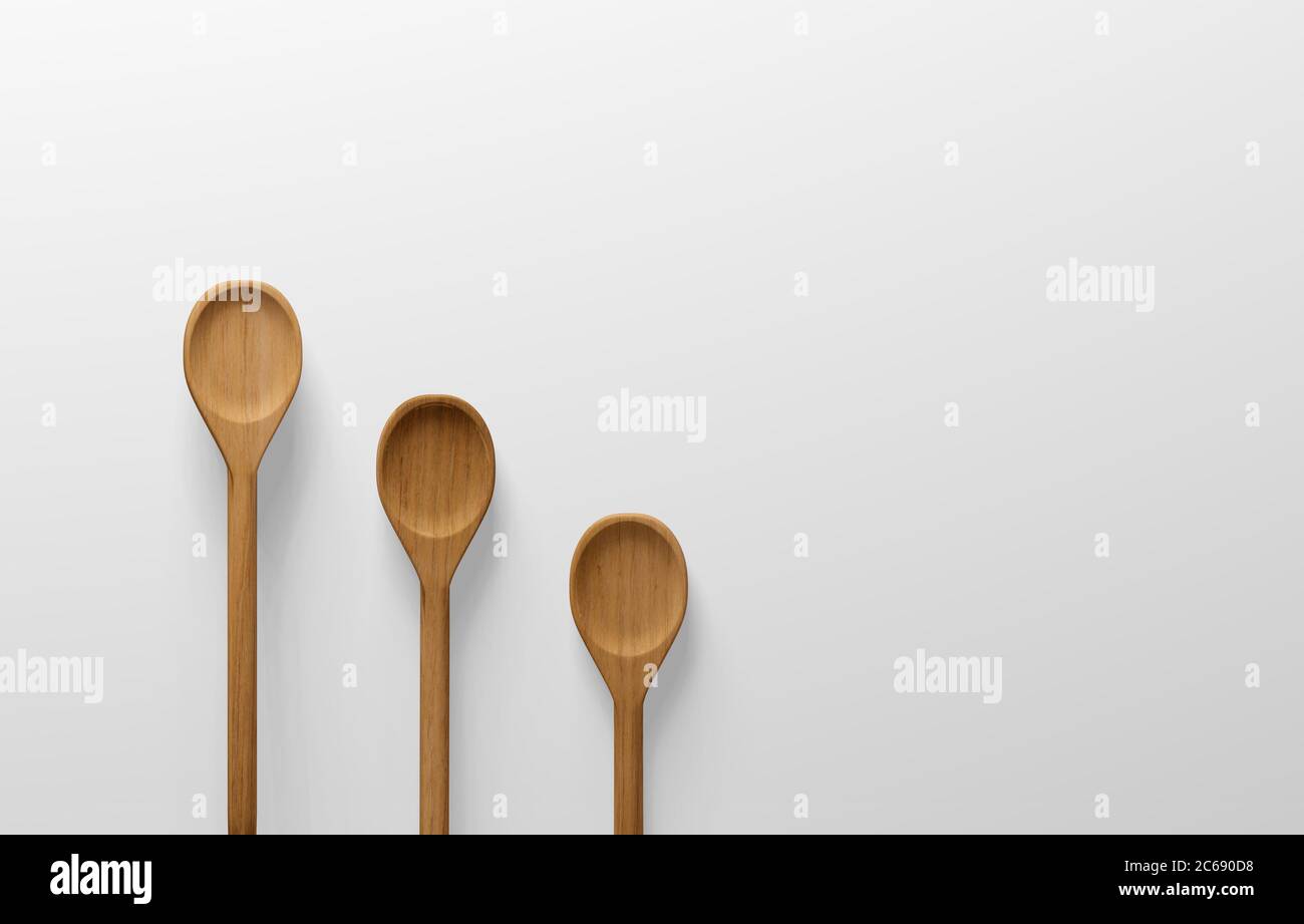 Wooden Cooking Spoons Isolated Stock Photo - Alamy