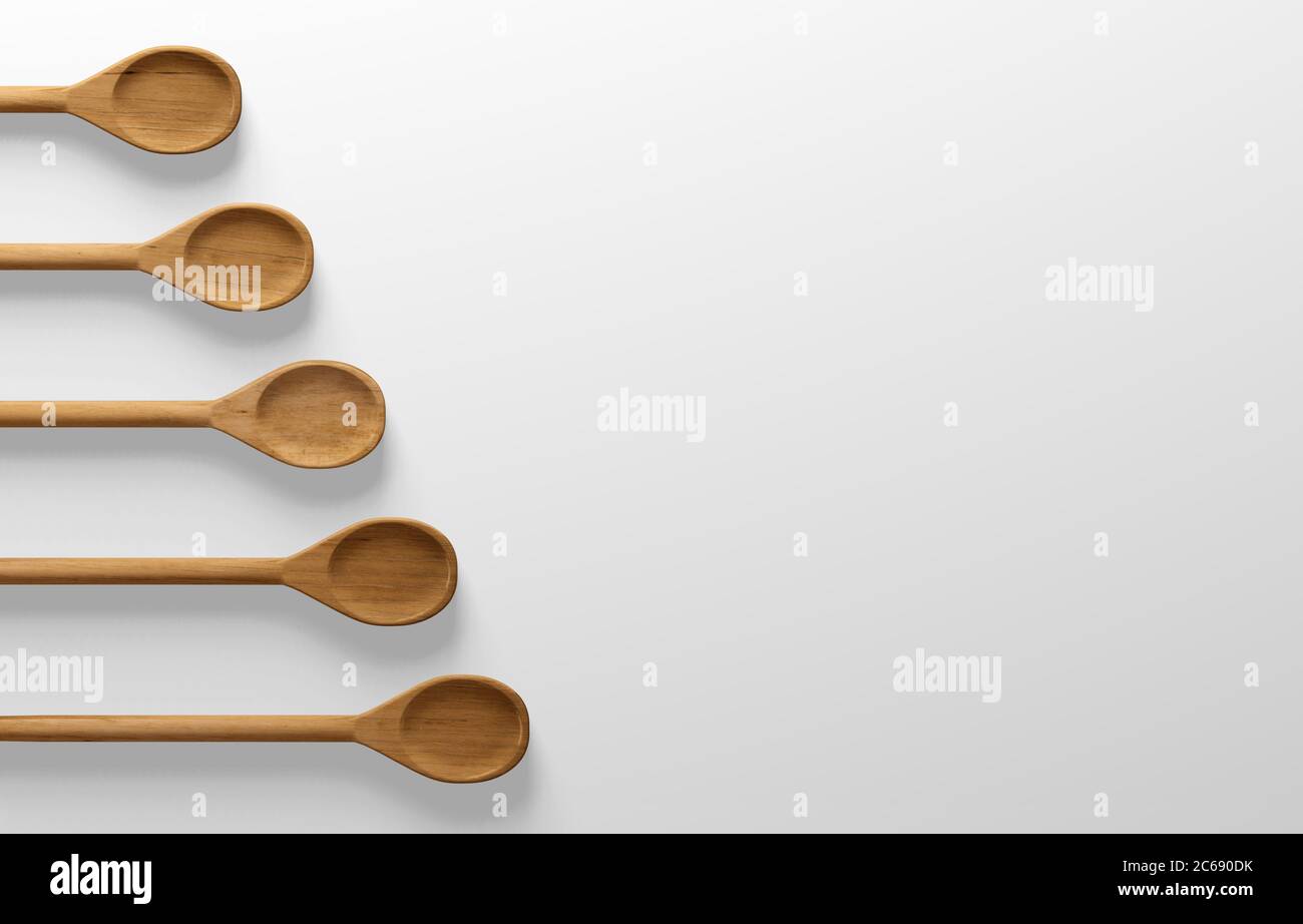 Wooden Cooking Spoons Isolated Stock Photo - Alamy