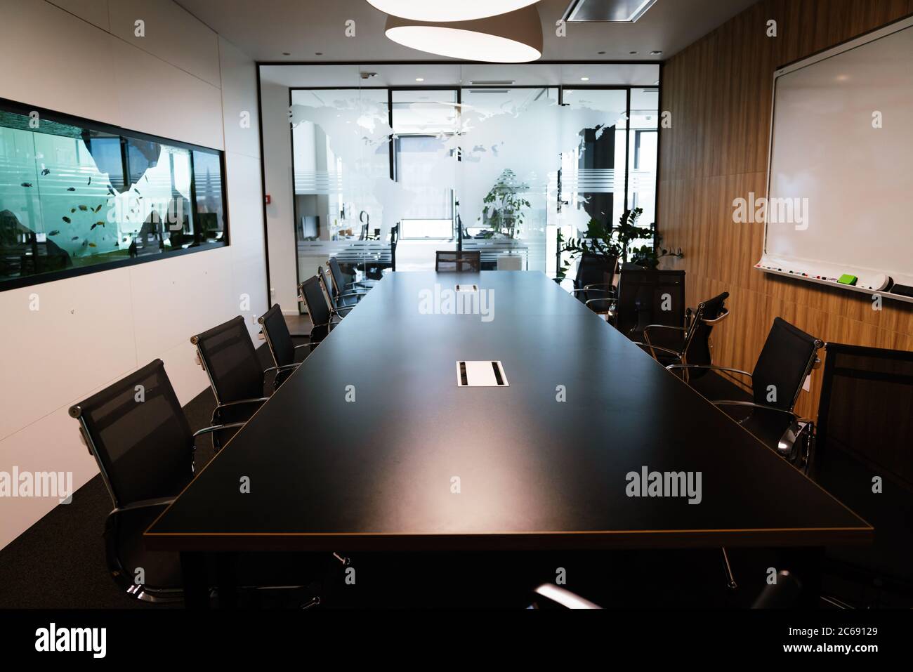 Empty conference room with board room table Stock Photo - Alamy