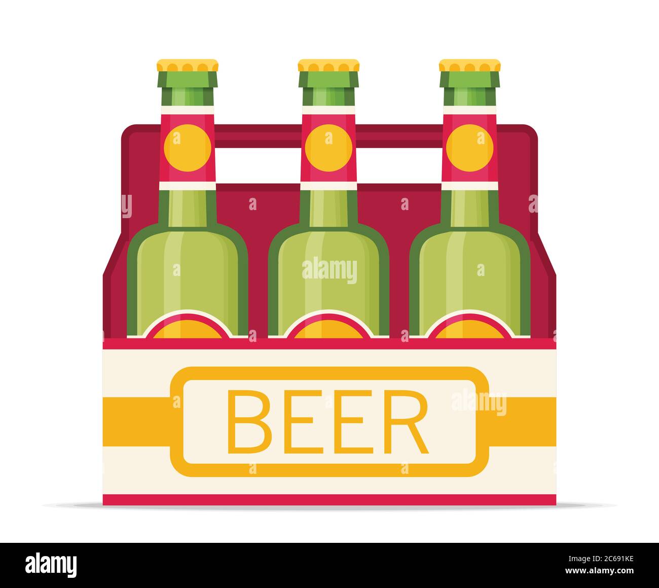 Pack of beer bottles flat style icon. Vector illustration Stock Vector ...