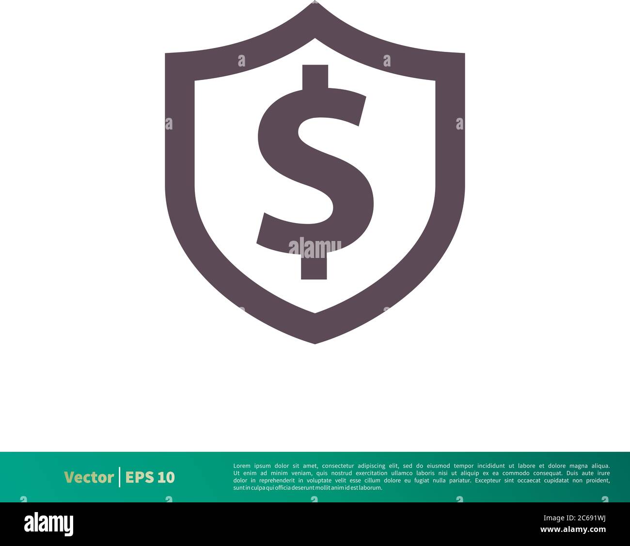 Dollar Money Shield Icon Vector Logo Template Illustration Design ...