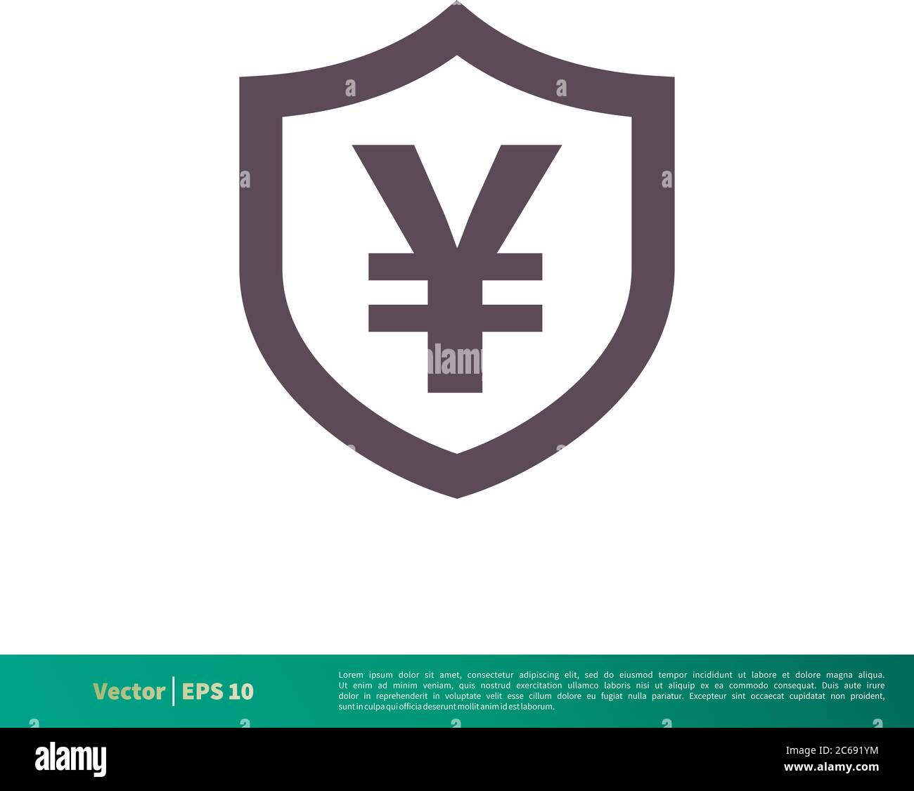 Yen Money Shield Icon Vector Logo Template Illustration Design ...