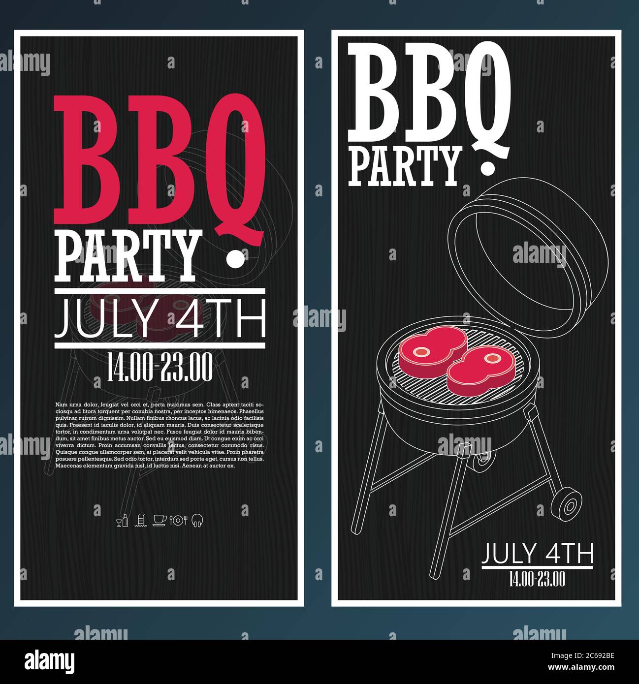 Barbecue party invitation design template hi-res stock photography and ...
