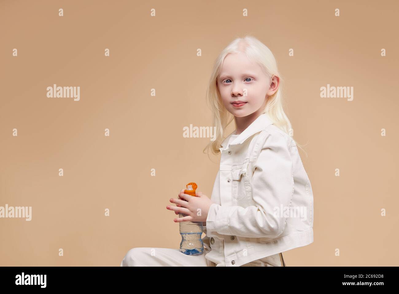 Albino Girl With Blue Eyes Beautiful Albino Model With White Hair Is