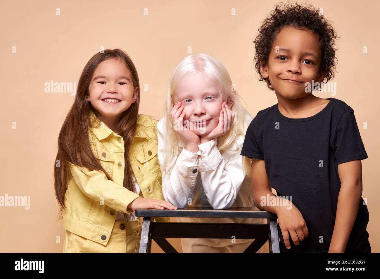 portrait of beautiful kids with natural unusual appearance. girl with ...