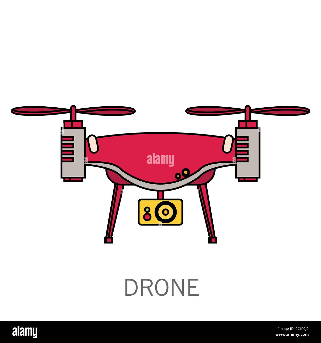 Quadcopter simple icon on white background. Vector illustration Stock ...