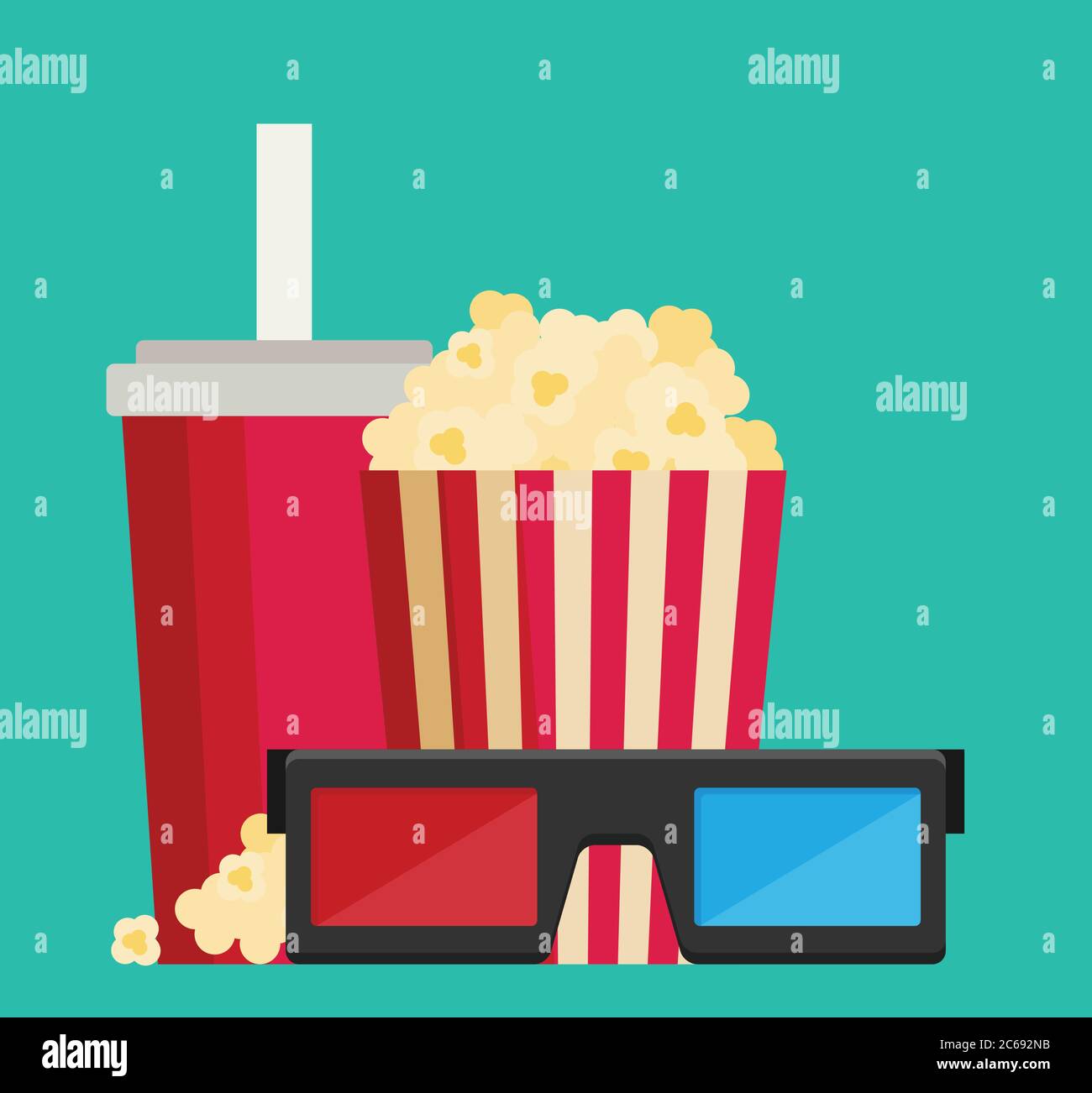 Cinema design in flat style, Vector illustration Stock Vector Image ...