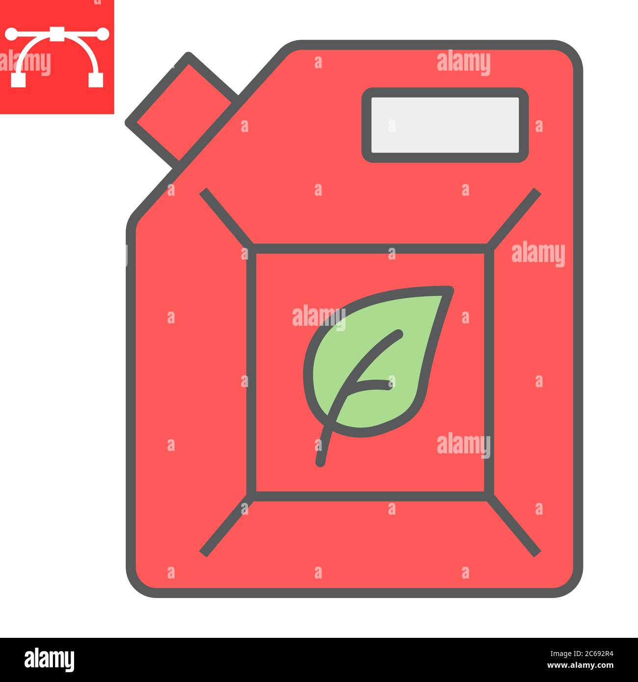 Biofuel color line icon, oil and ecology, jerrycan sign vector graphics ...