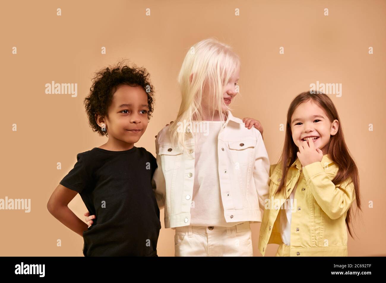 portrait of beautiful kids with natural unusual appearance. girl with ...