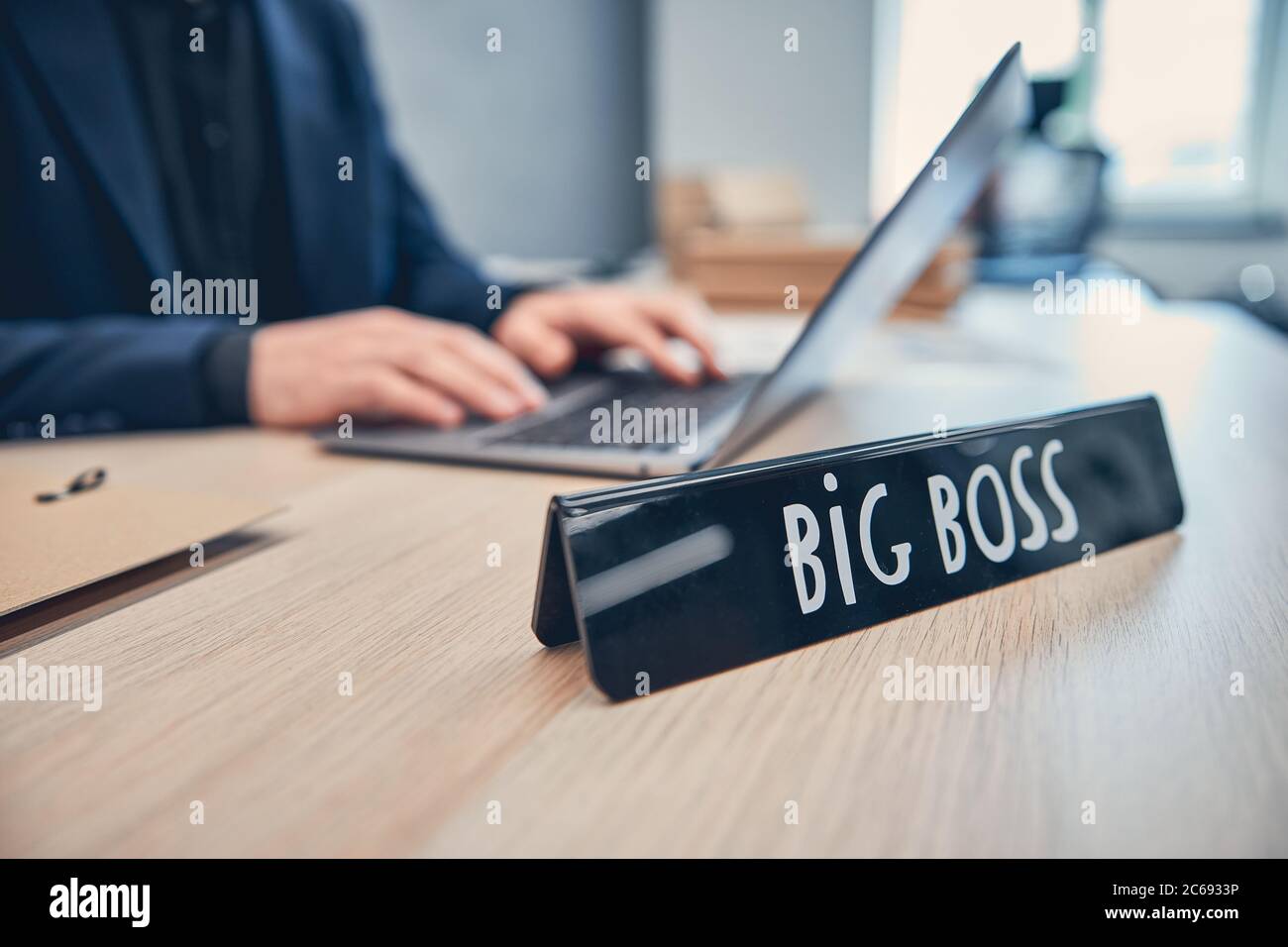Big boss novelty black sign for the desk Stock Photo - Alamy