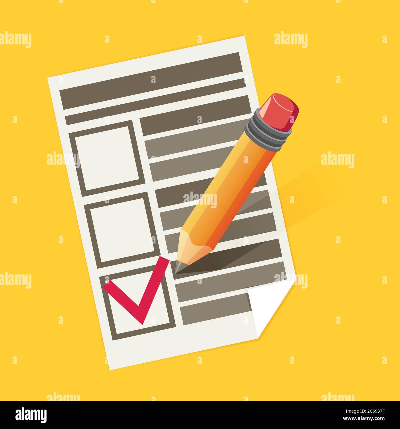 Vector Form Pencil and Tick Icon Stock Vector Image & Art - Alamy