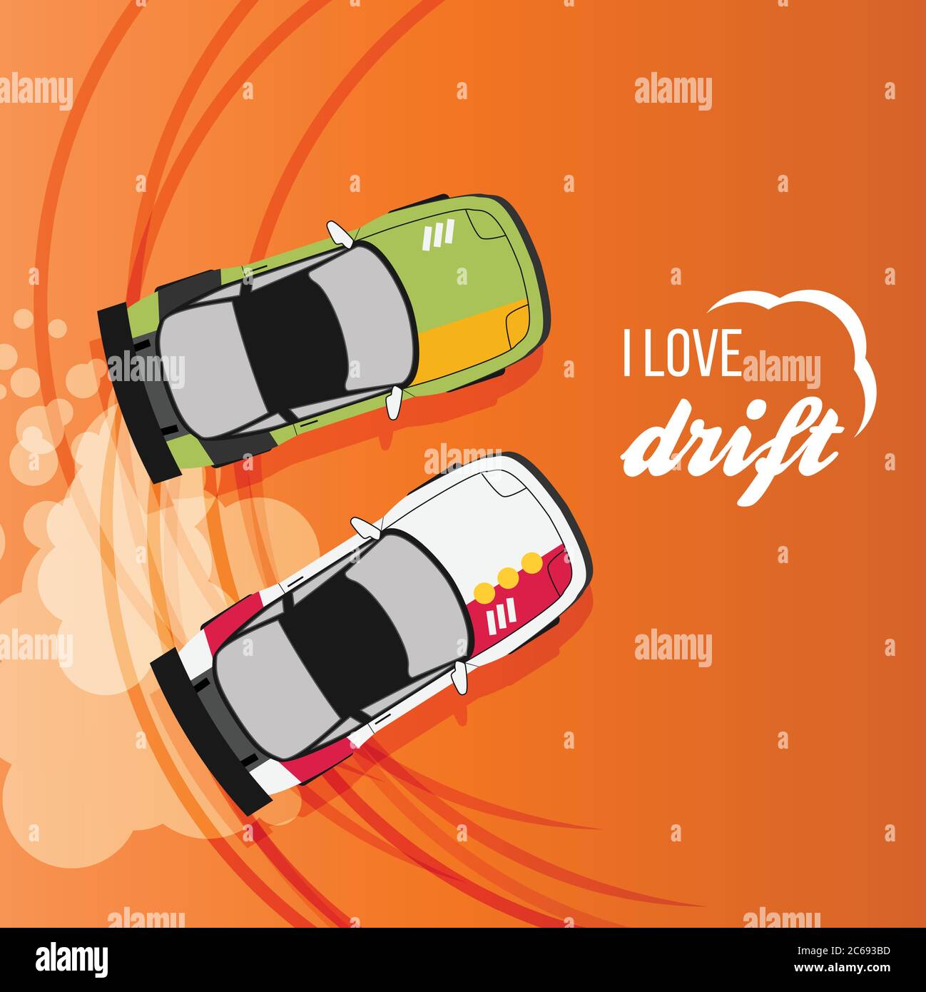 Top view of a drifting car Stock Vector Image & Art - Alamy