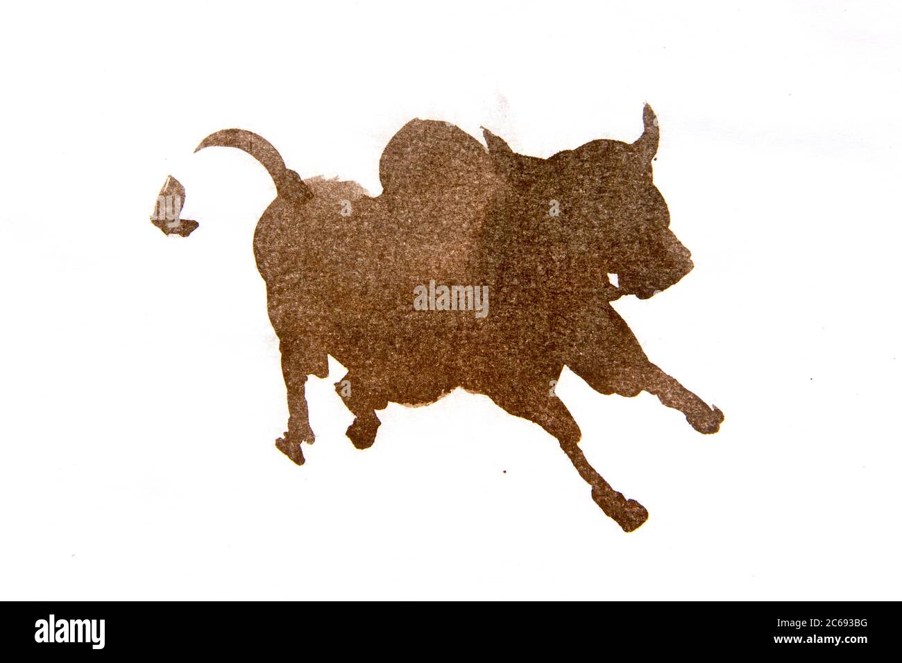 Bull watercolor hand drawn isolated illustration, traditional art style ...