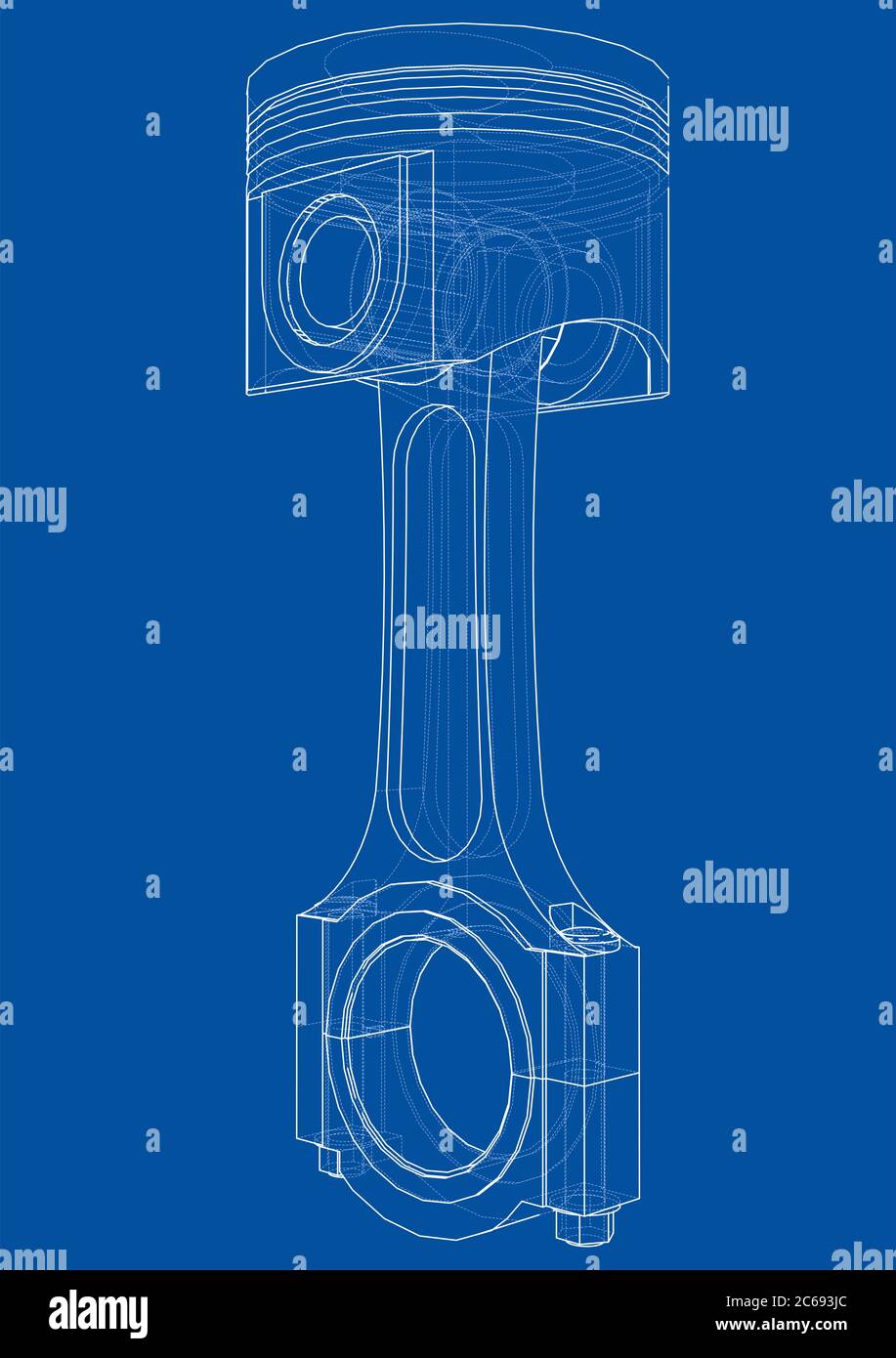 Sketch of piston. 3D illustration Stock Photo - Alamy